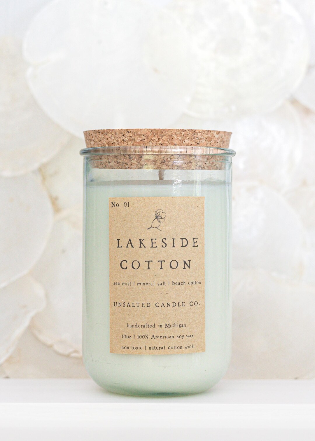 Lakeside Cotton Candle | Beach Cotton, Rock Salt, Driftwood, Clean ...