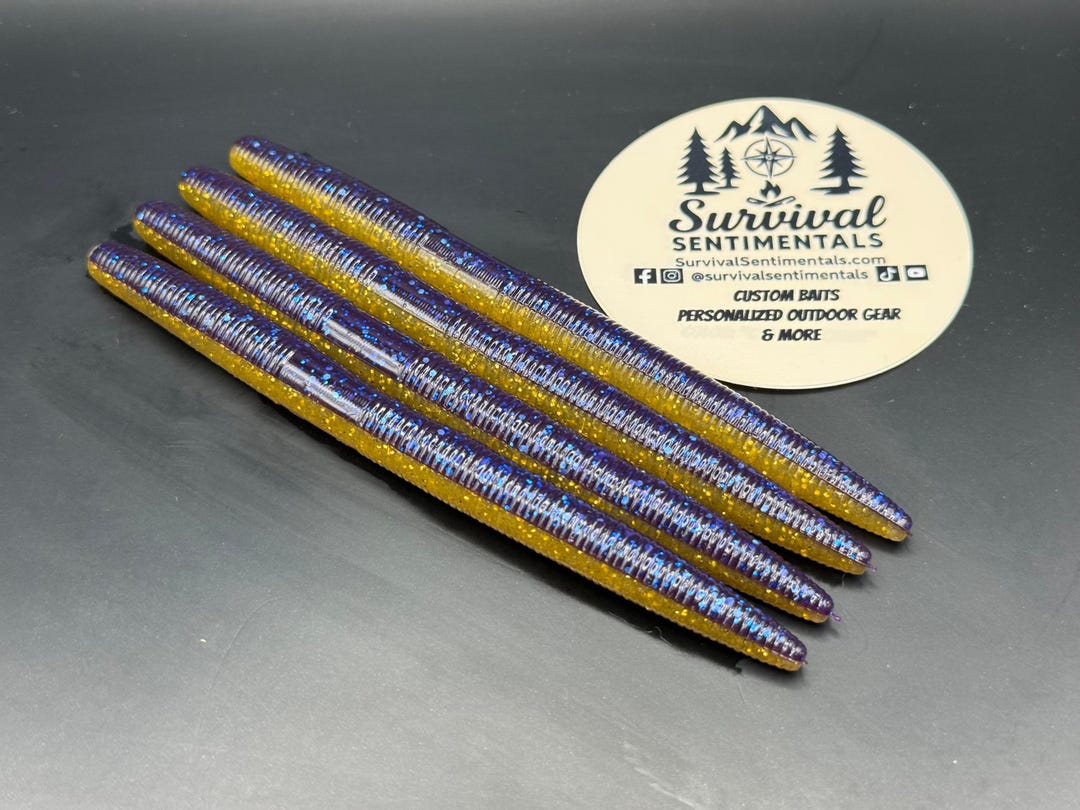 5" Stick Bait — Junebug Honey (laminate/dual Color)- Soft Plastic Bass ...