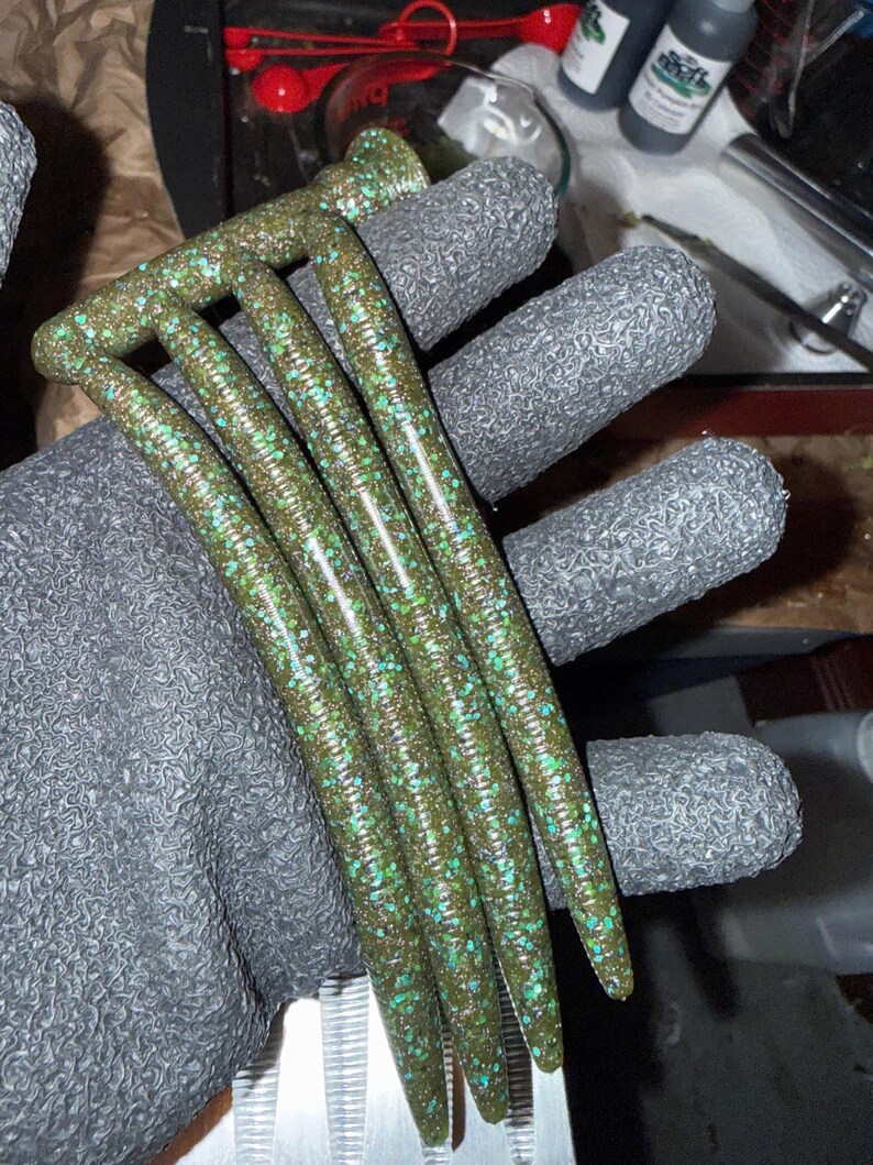 Custom 5” Stick Baits, Choose Colors, Hand-injected Soft Plastic Bass ...