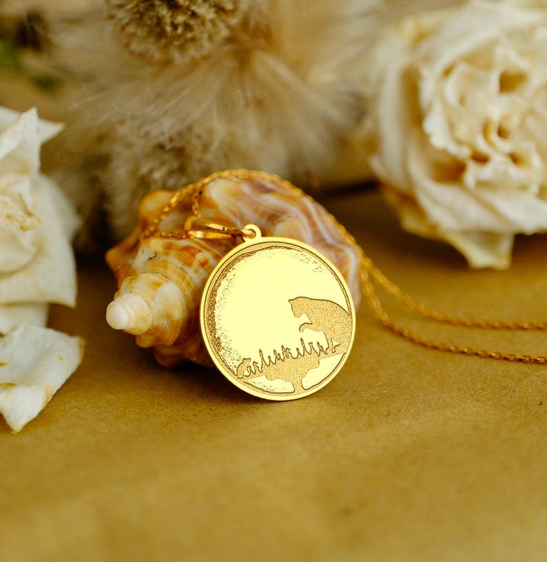 14K Solid Gold - Cat and Mouse Chess Pendant: Sterling Silver Whimsical ...