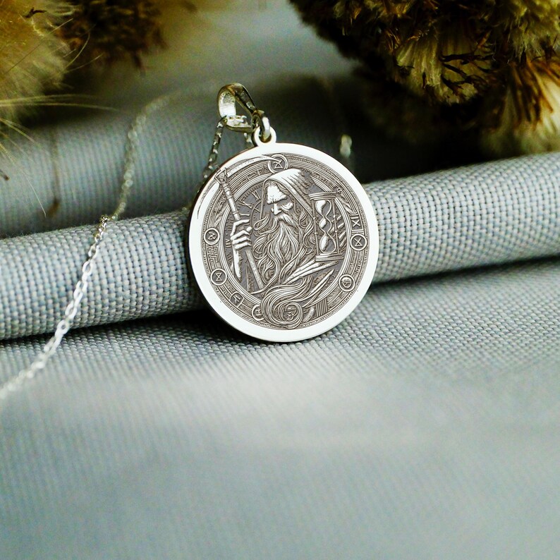 14K Solid Gold Kronos Pendant Necklace – Greek Mythology Time God - Etsy