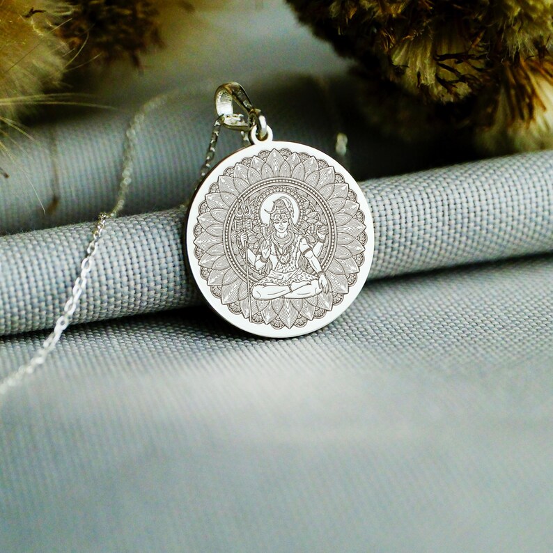Shiva Necklace, Hindu God Pendant, Trident Symbol Jewelry, Spiritual ...