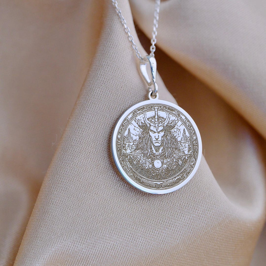 Loki Medallion Necklace, Norse Mythology Pendant, Trickster God Symbol ...