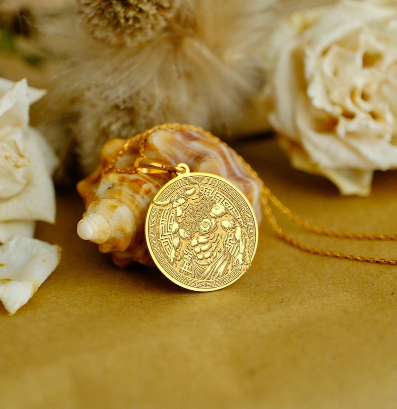 14K Solid Gold - Minotaur Pendant: Bold Greek Myth Symbol - Strength ...