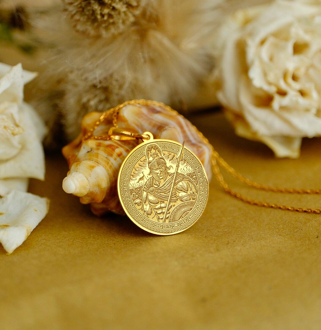 Ares Pendant Necklace: Greek God of War Medallion (14K Gold) - Etsy UK