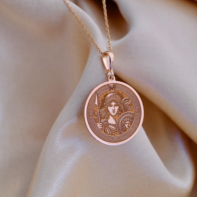 Athena Necklace, Greek Goddess Pendant, Wisdom Symbol Jewelry, Strategy ...