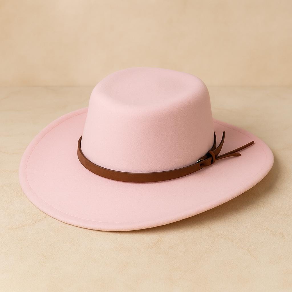 Vegan Suede Cowboy Hat: Cattleman Style With Leather Band, Adjustable ...