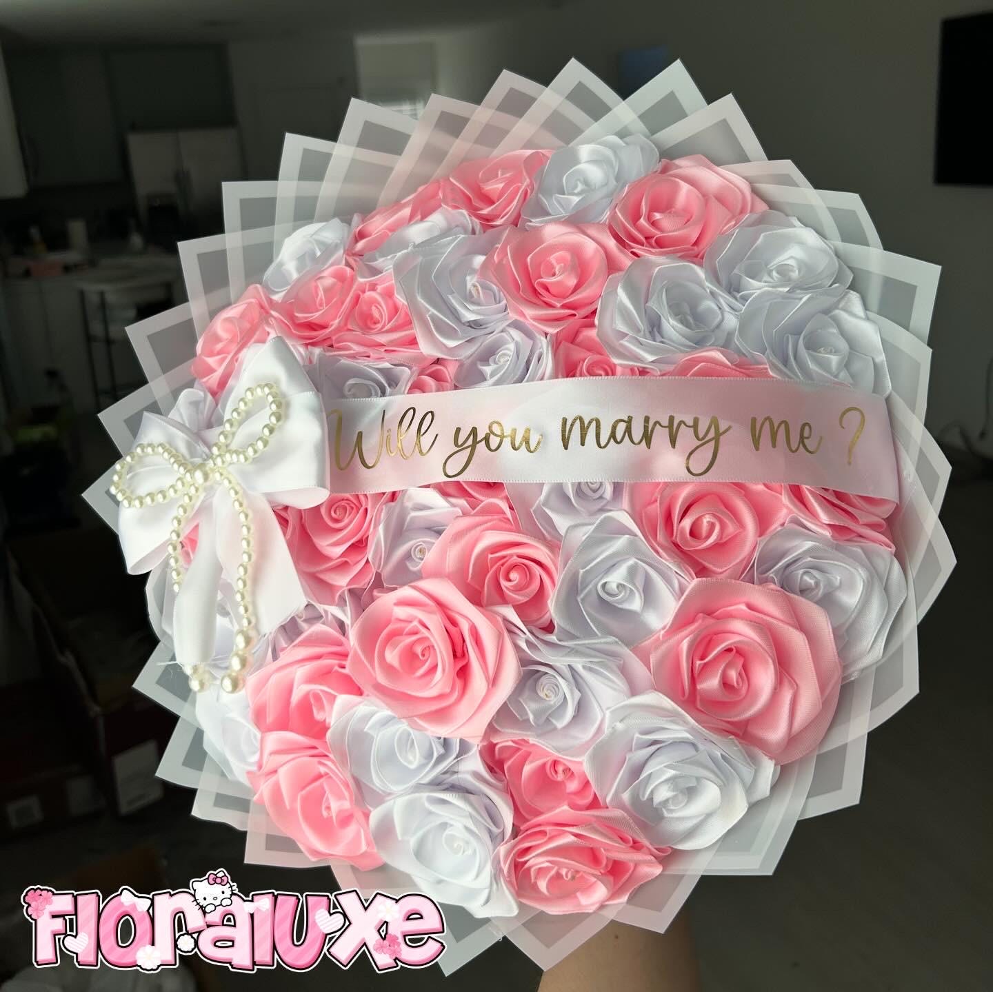 Eternal Ribbon Rose Ramo Handmade Forever Flower Bouquet Ramo De Rosas ...