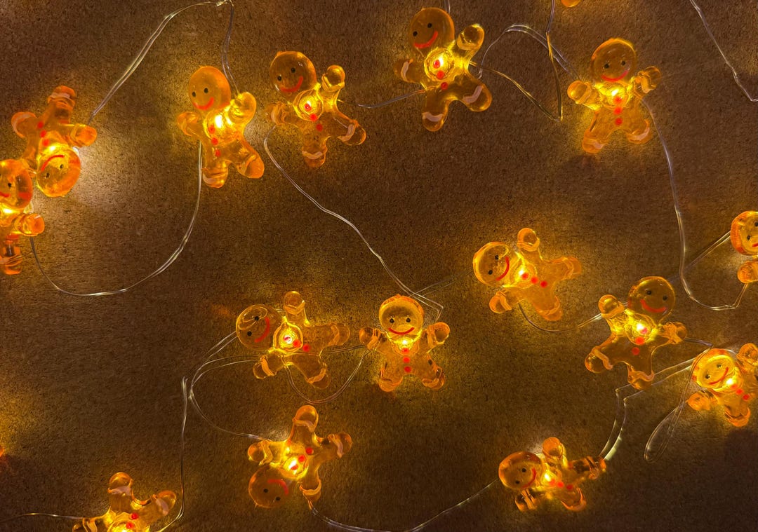 Gingerbread Man Wire Lights - 20 LEDS - Etsy
