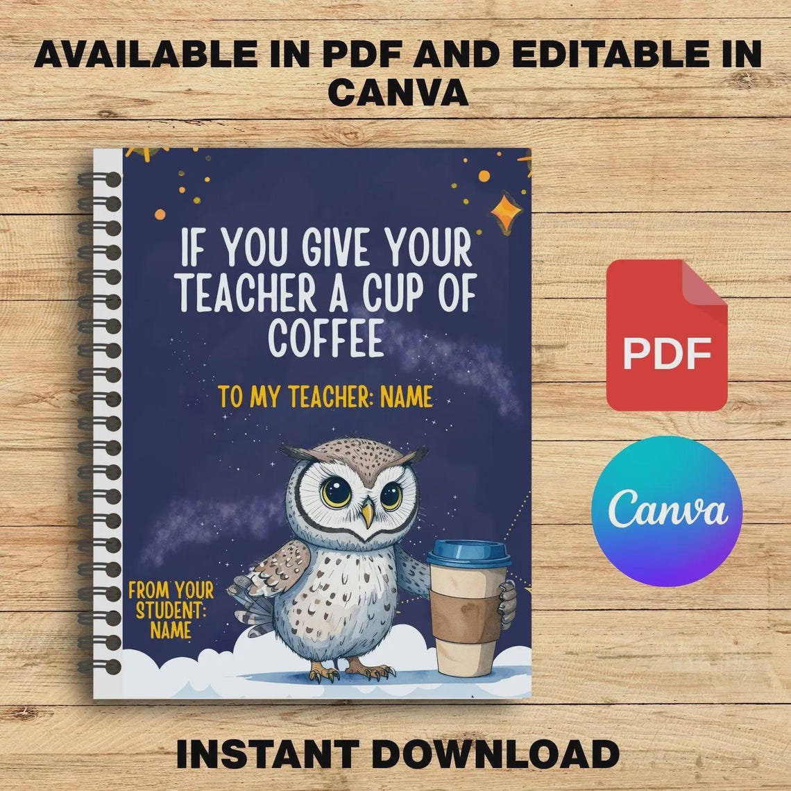 Teacher Appreciation Gift Book Template: Editable Canva Design (digital ...