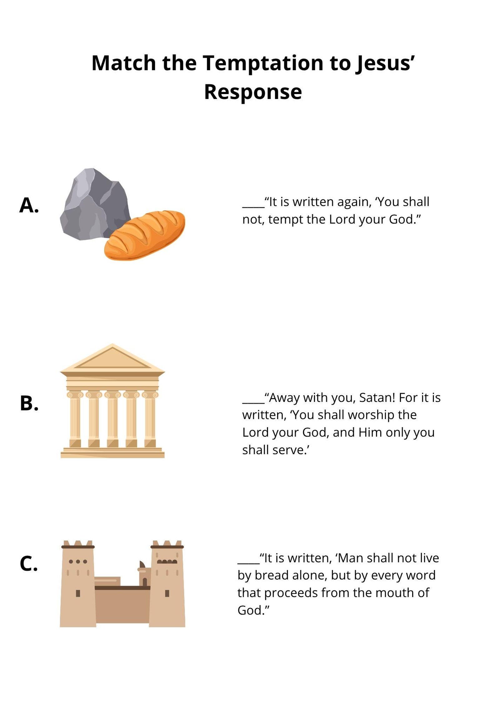 Temptation of Jesus Printable Activity Pack - Digital Download for VBS ...