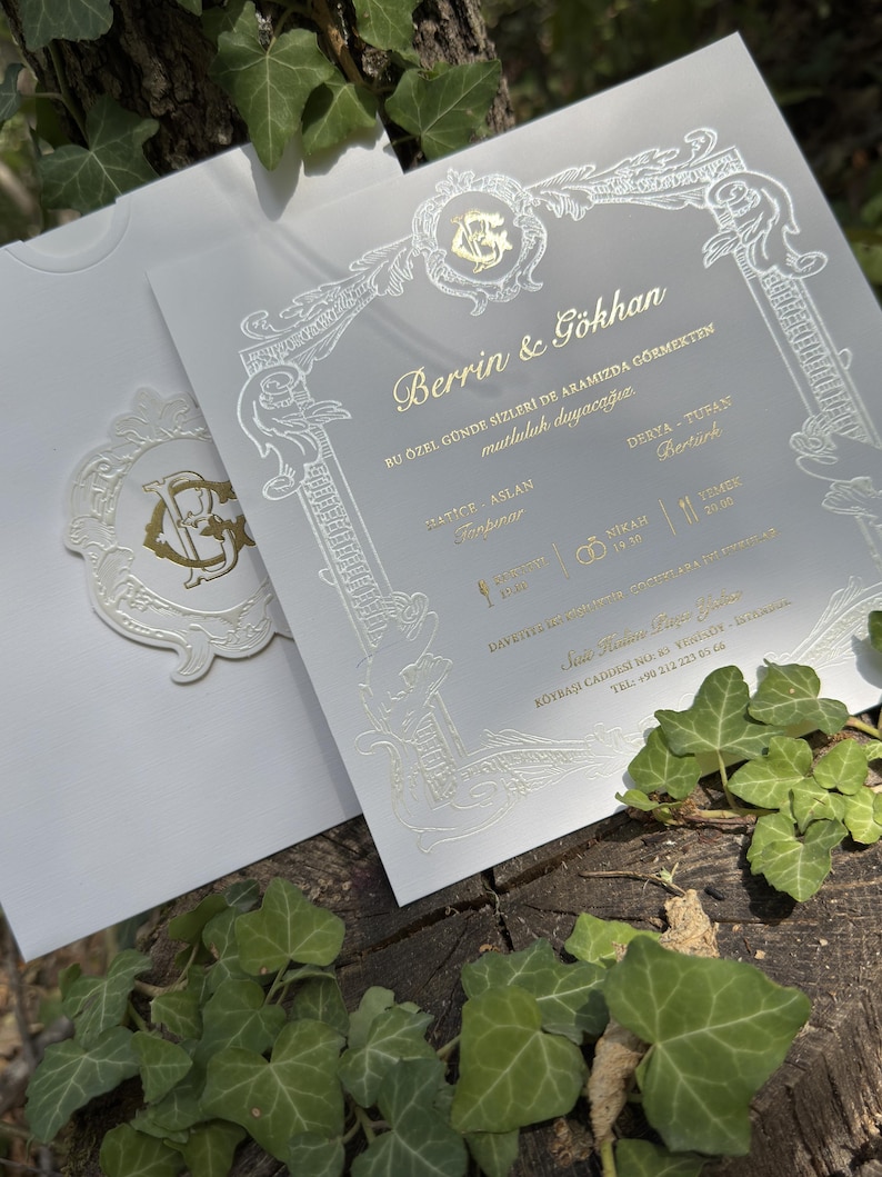 Luxury Gold Foil Wedding Invitation – Elegant Square Design With ...