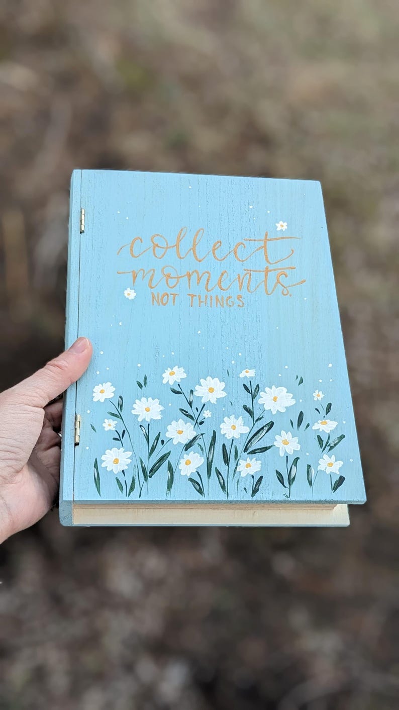 Hand Painted Book Shaped Wooden Box: Personalized Keepsake Gift - Etsy