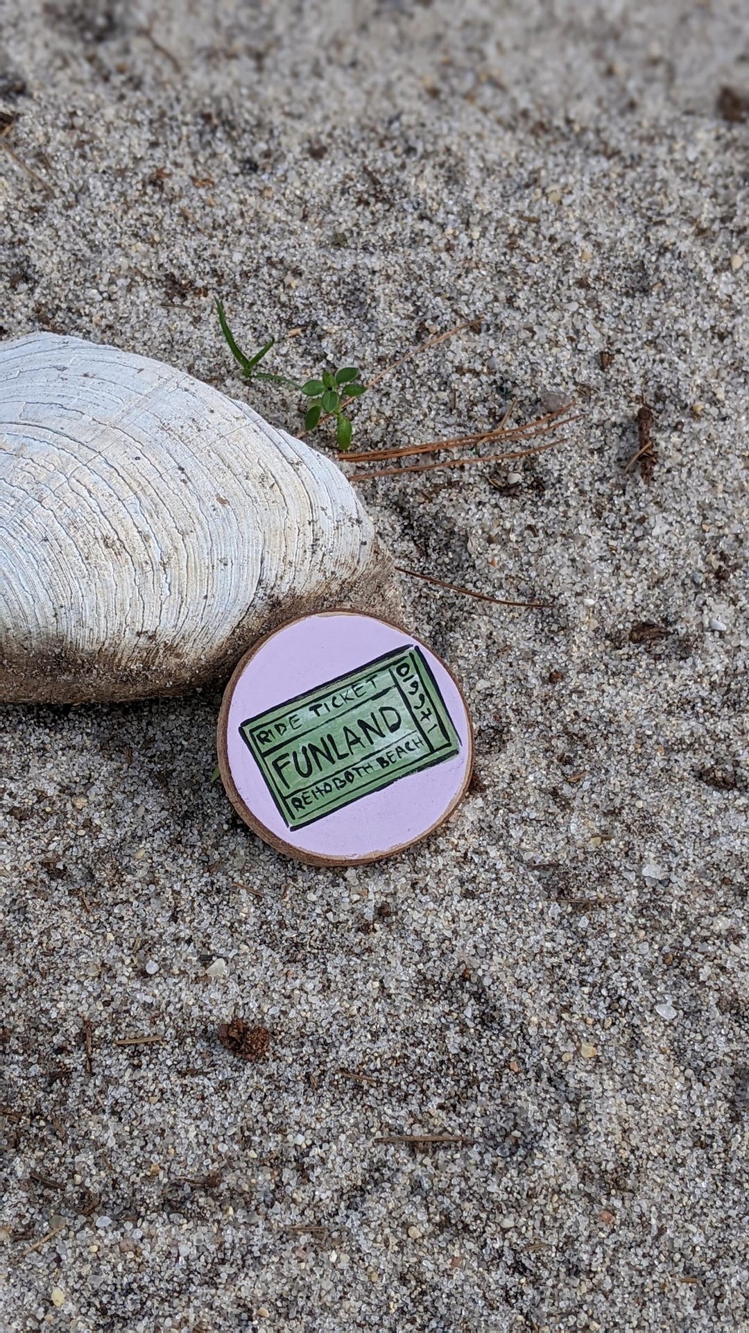 Hand Painted Funland Ticket Wood Magnet - Rehoboth Beach Souvenir - Etsy