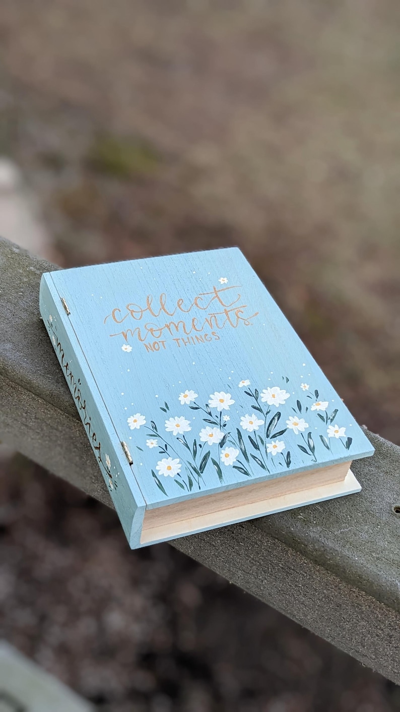 Hand Painted Book Shaped Wooden Box: Personalized Keepsake Gift - Etsy