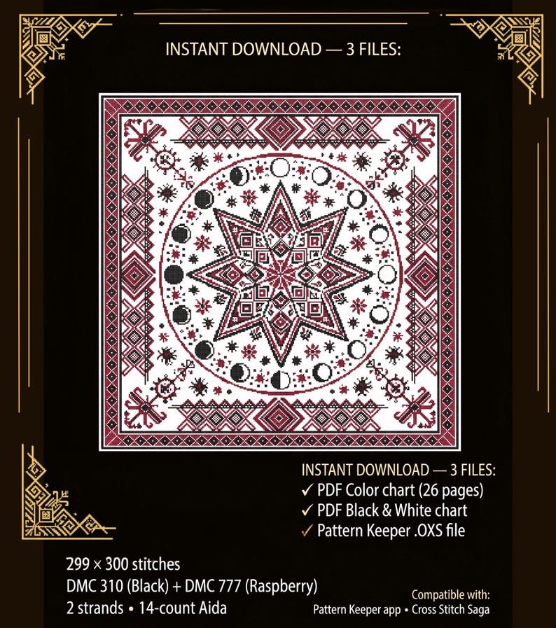 Ukrainian Folk Art Cross Stitch Pattern for an Altar or Decorative ...