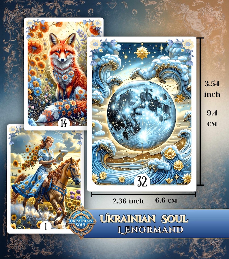 Ukrainian Soul Lenormand Deck 36 Cards. Folk Art Oracle Cards for ...