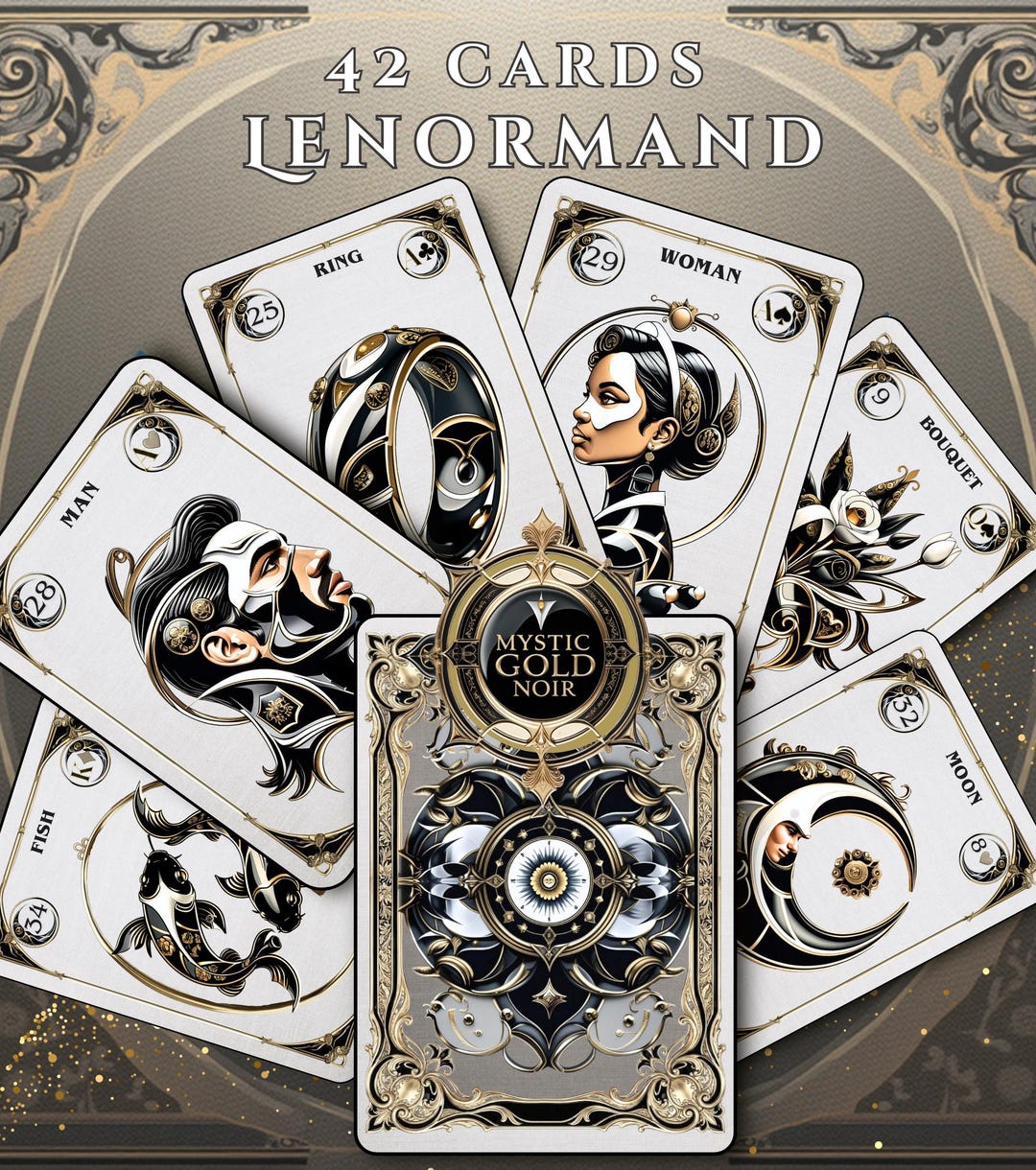 Author Lenormand Deck, Handmade Oracle Cards, Fortune Telling ...