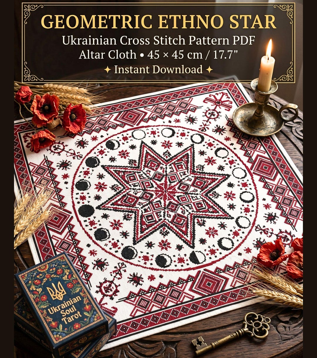 Ukrainian Folk Art Cross Stitch Pattern for an Altar or Decorative ...