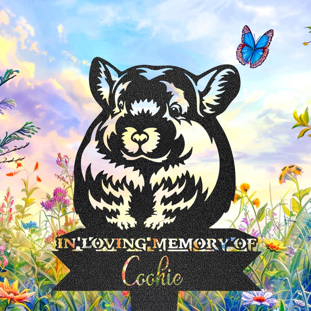 Chinchilla Memorial Gift, Personalized Pet Grave Marker, Custom Small ...