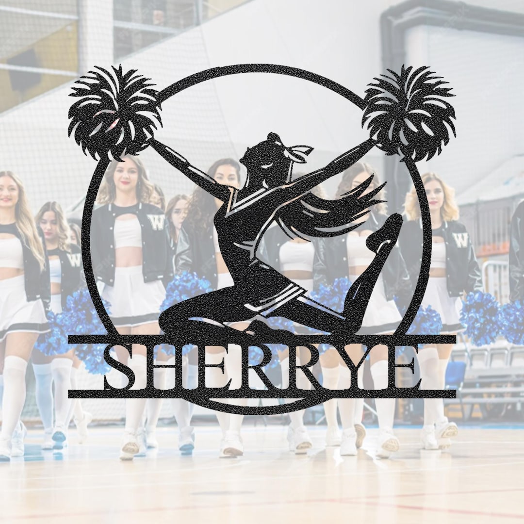 Personalized Cheerleading Metal Sign, Custom Cheerleader Name Wall Art ...