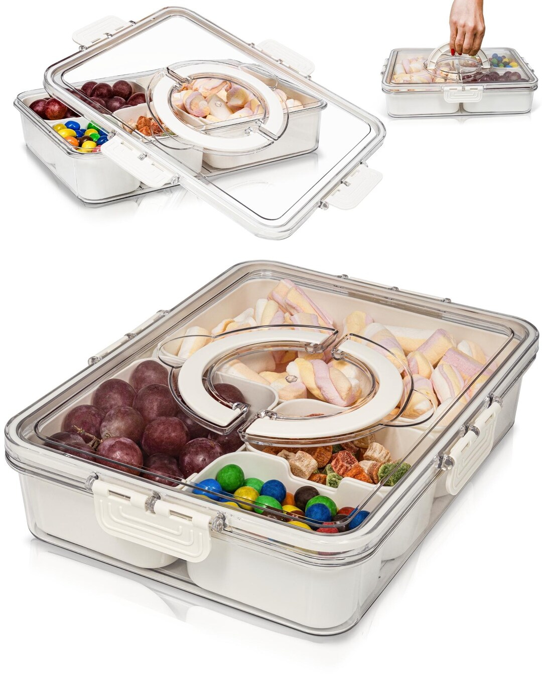 Small Snackle Box Container - Travel Snack Box Container -divided ...