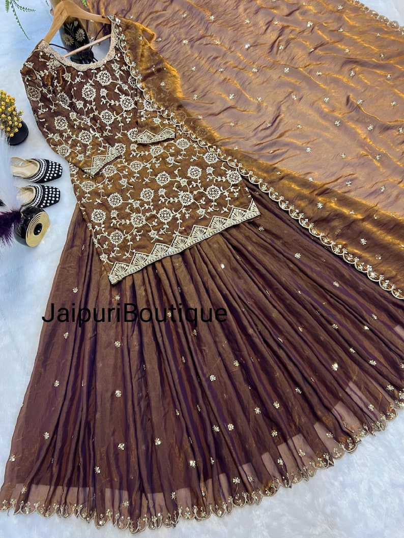 Heavy Fandy Silk Lehenga Kurta Set: Pakistani Wedding Outfit - Etsy