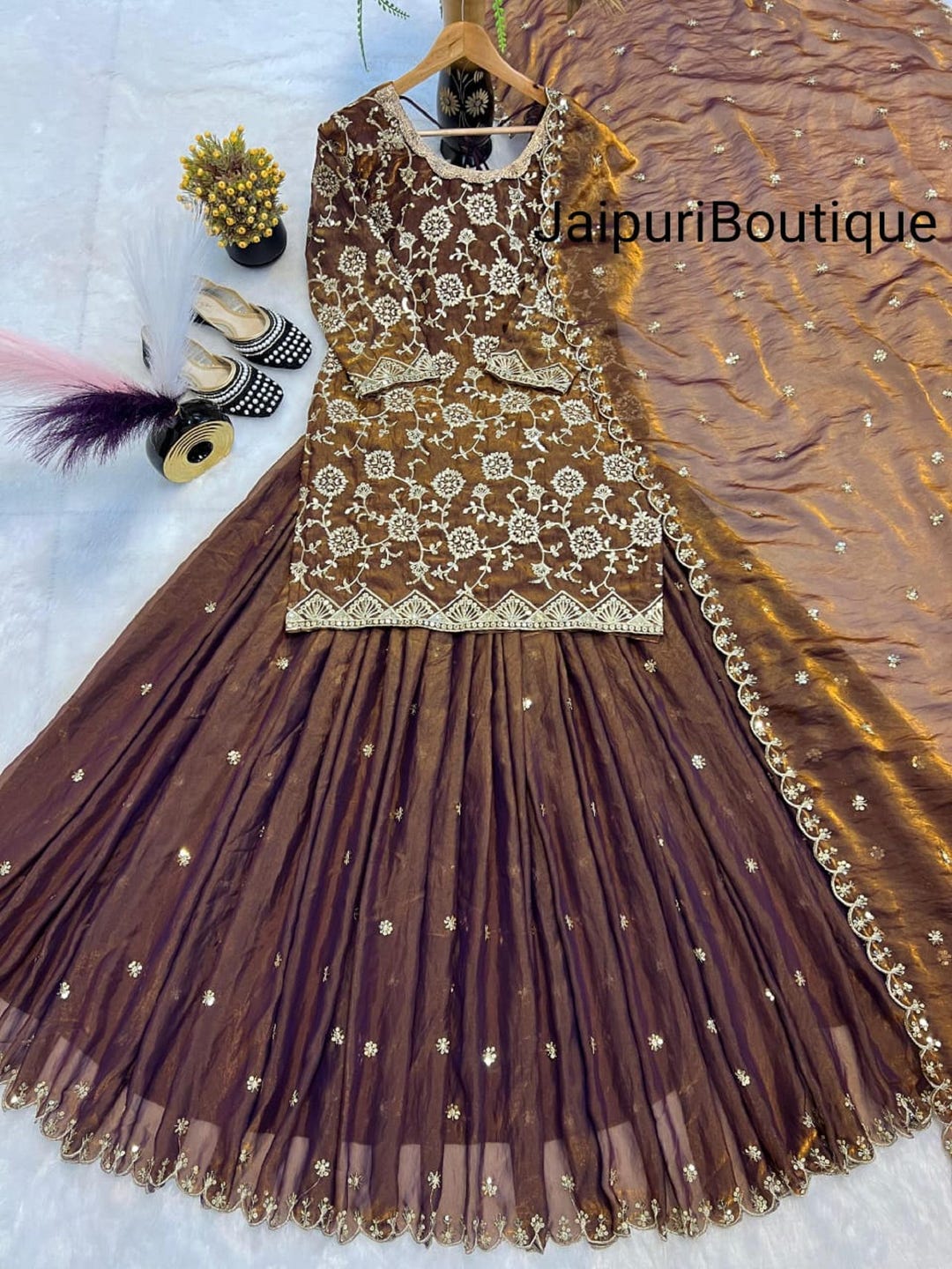 Heavy Fandy Silk Lehenga Kurta Set: Pakistani Wedding Outfit - Etsy