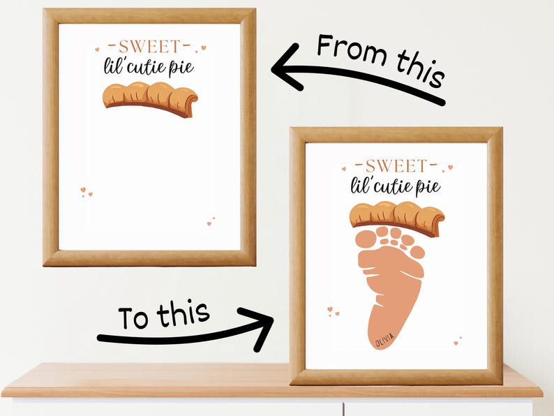 Pumpkin Pie Footprint Art, Thanksgiving Handprint Craft (digital ...