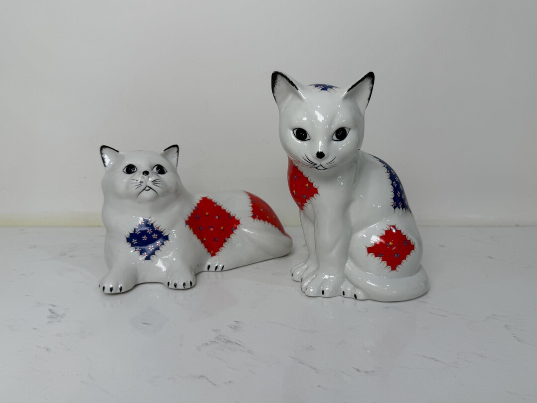 Vintage Ceramic Patchwork Cats |2| - Etsy