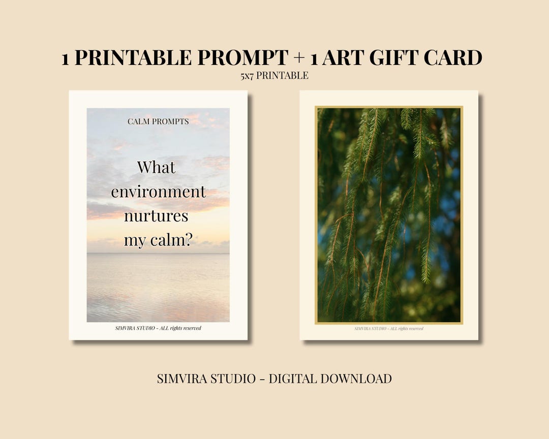 Ocean Calm Prompt Card – Printable Mindfulness Journal & Reflection ...