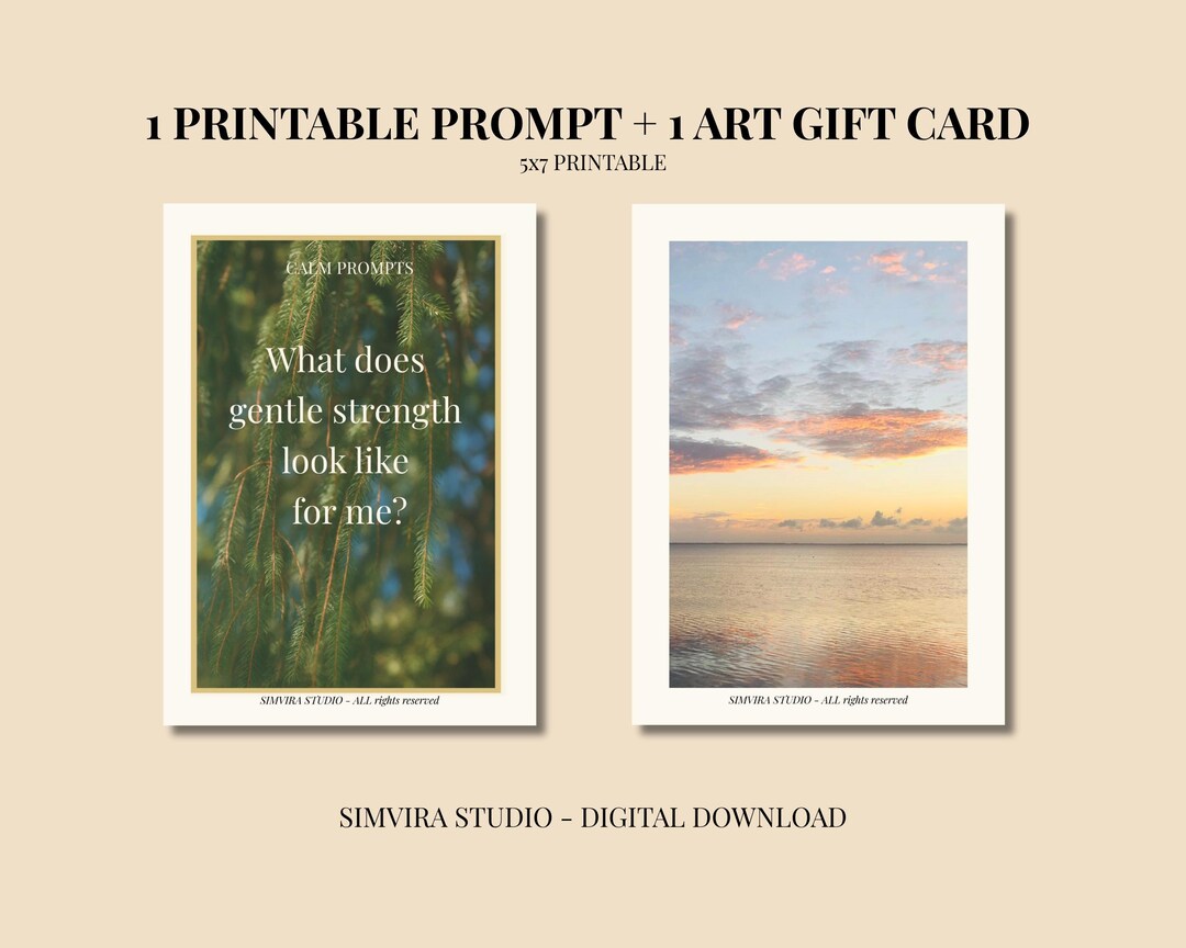 Calm Prompt Card – “what Does Gentle Strength Look Like for Me ...