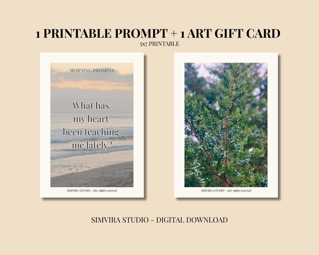 Morning Gratitude Prompt Card – Printable Self-care Ritual + Bonus ...