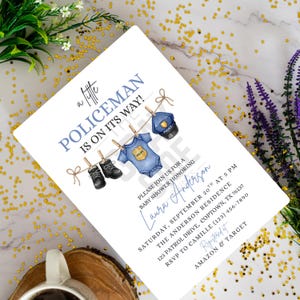 A Little Policeman Baby Shower Invitation Police Car Baby Shower ...