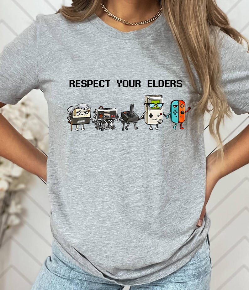 Vintage Respect Your Elders Shirt, Old Controller Retro Gaming Tee ...
