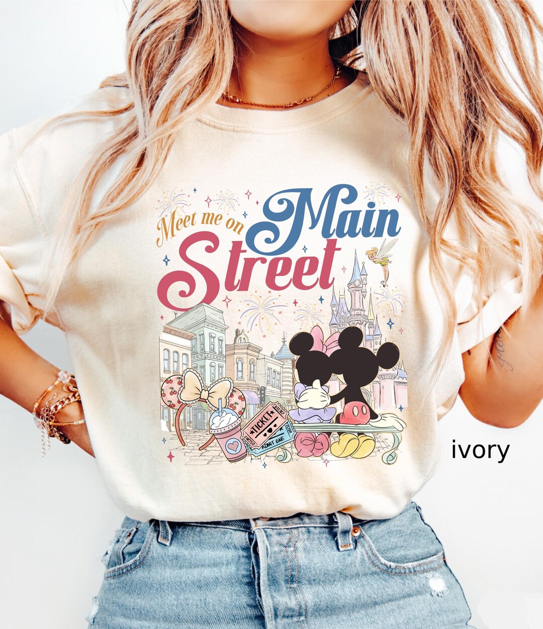Meet Me on Main Street Mickey Minnie Comfort Colors Shirt, Family ...
