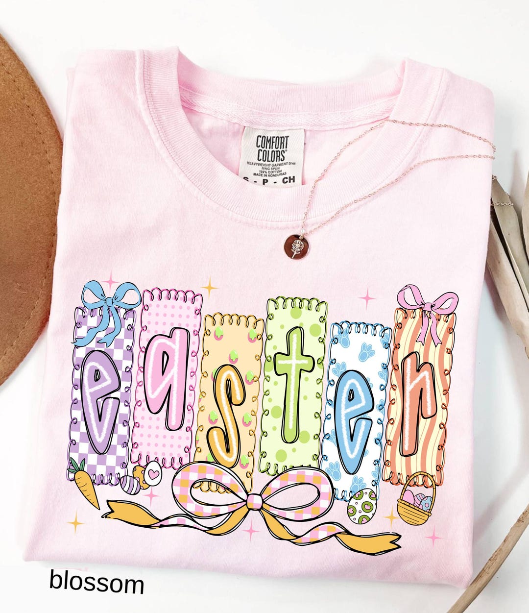 Comfort Colors Easter Shirt for Woman and Kids, Cute Pastel Preppy ...