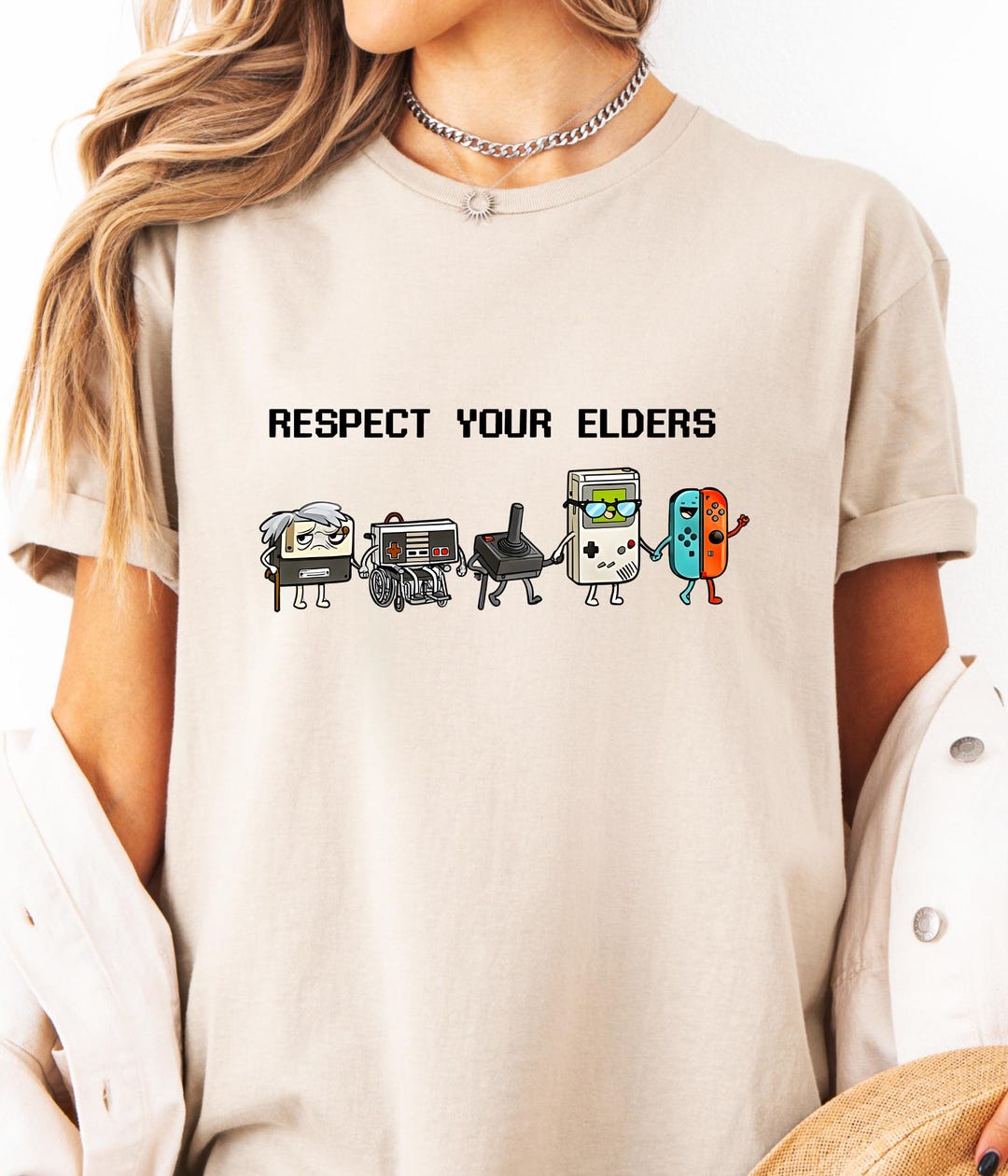 Vintage Respect Your Elders Shirt, Old Controller Retro Gaming Tee ...