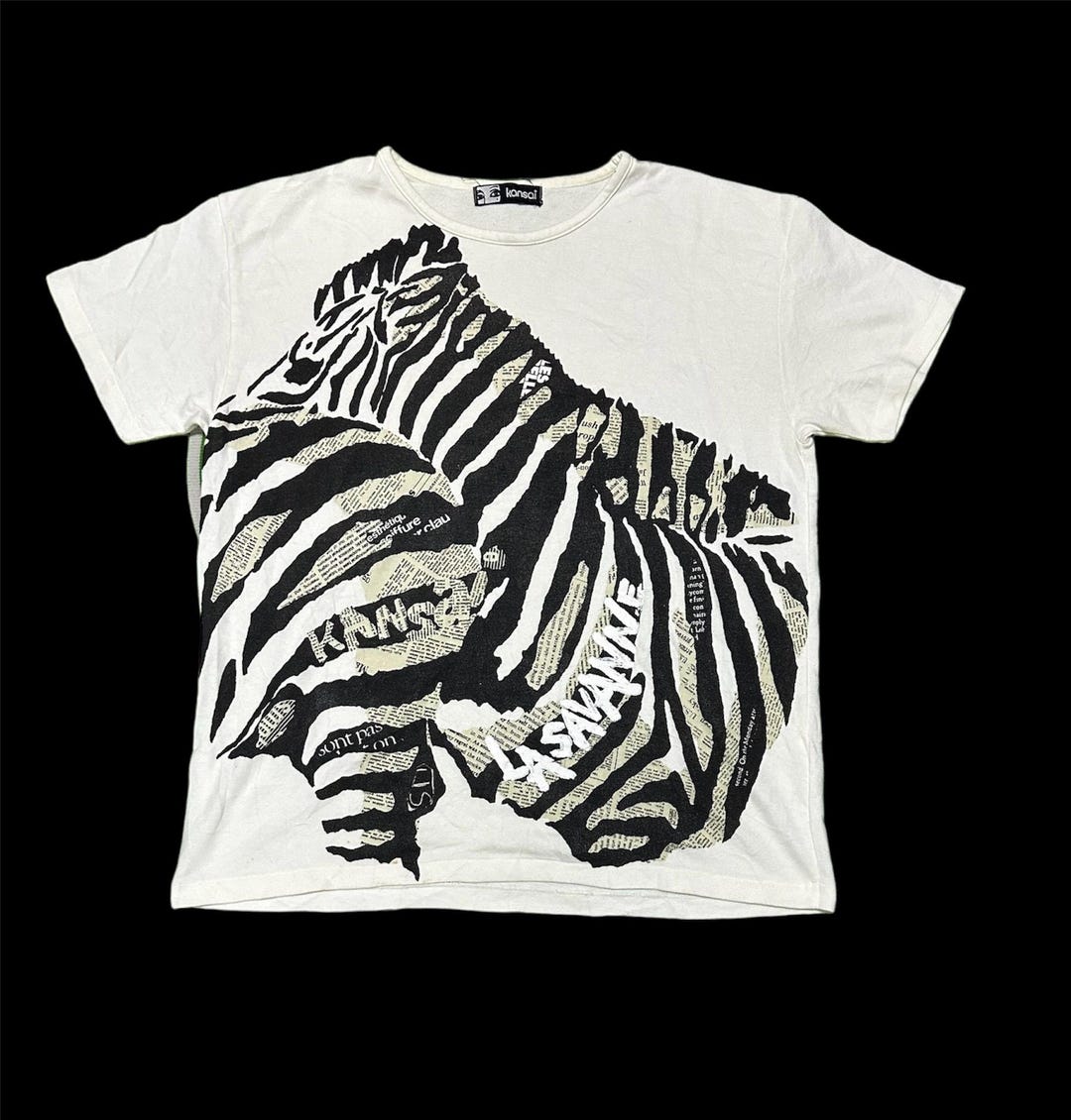Vtg 90s Kansai Eye Zebra Tee/ L Size / Made in Japan - Etsy