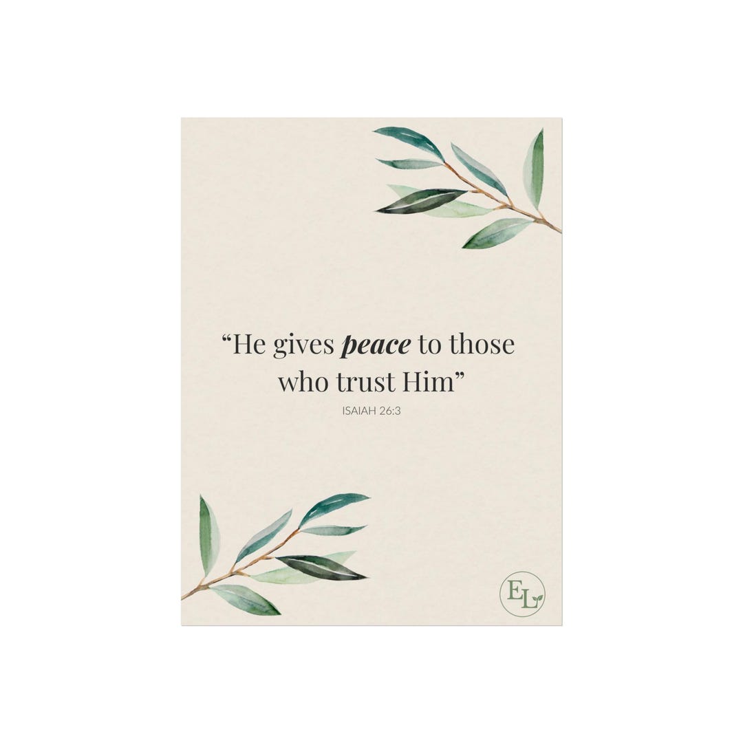 Christian Peace Poster – Scripture Wall Art, Matte Museum‑quality Paper ...