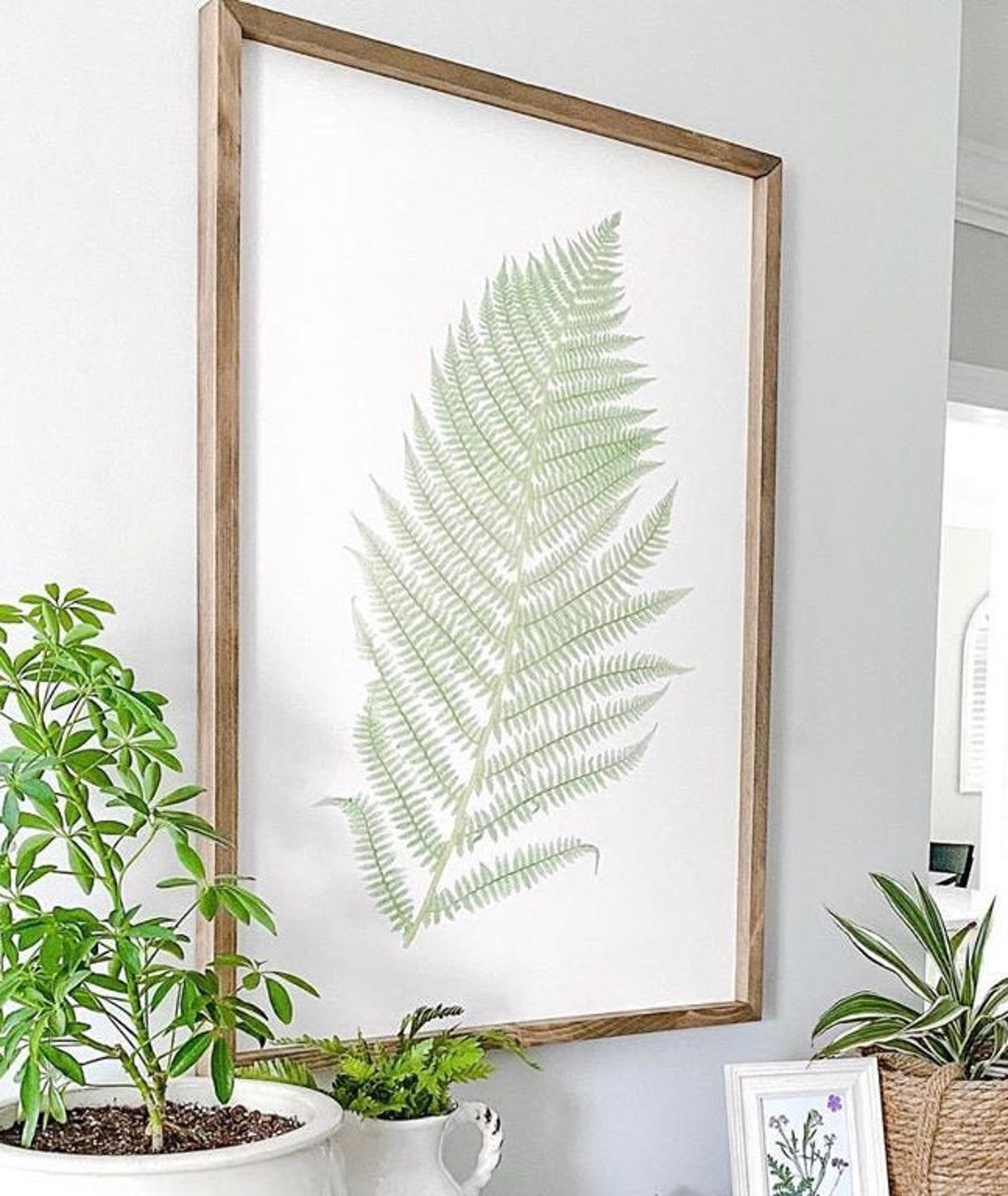 Farmhouse wall decor fern print wall hanging wood sign | Etsy