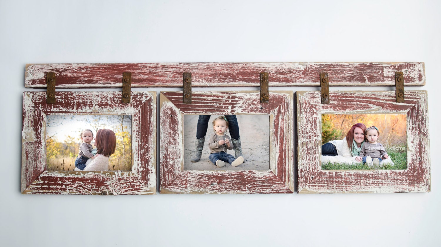 Multi 3 Opening Distressed 8x10 Rustic Collage Picture Frame | Etsy