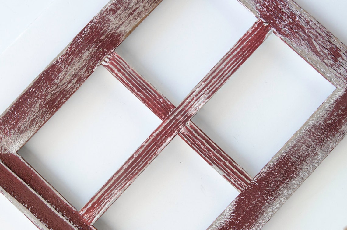 5x7 Red Rustic Picture Frame. Collage Frame. Window Frame. - Etsy