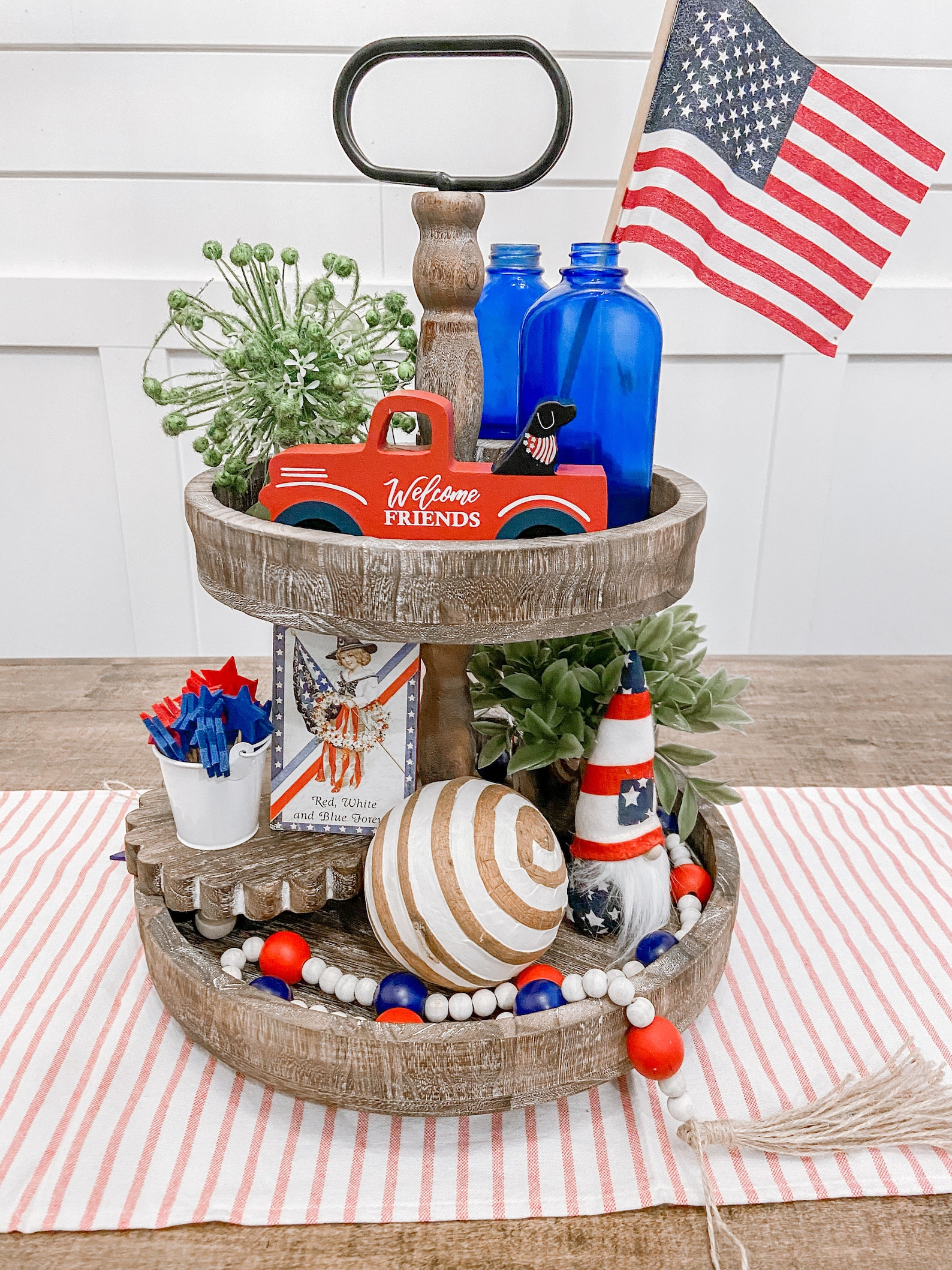 Two Tiered Tray, Tiered Tray Decor, Farmhouse Tiered Tray, Farmhouse ...