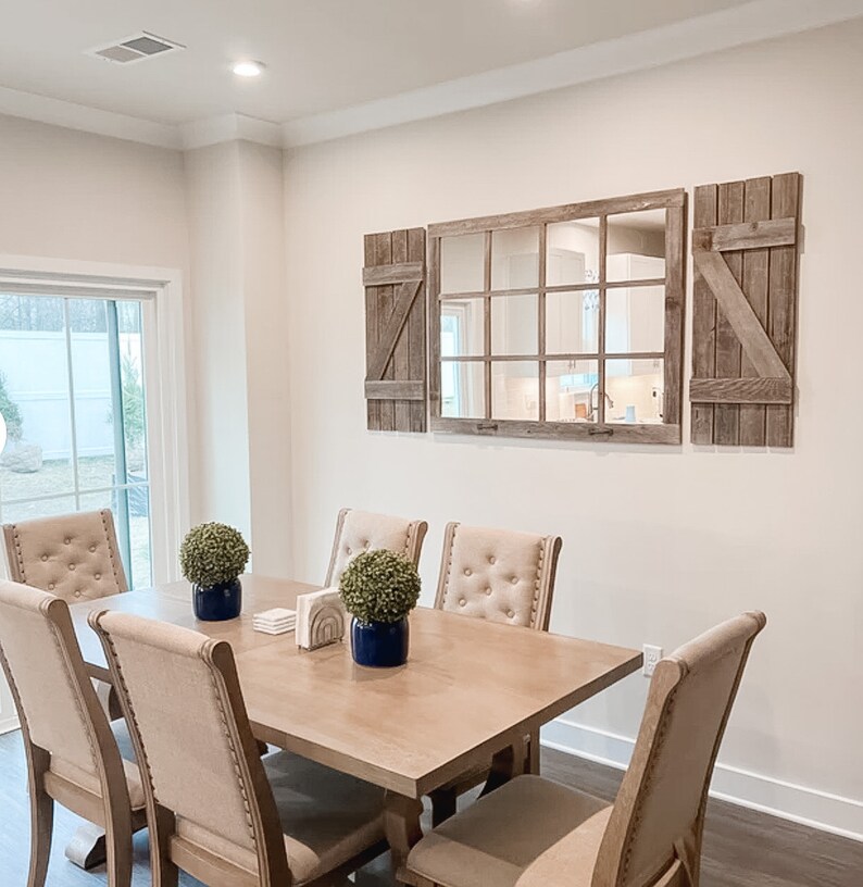 Large Farmhouse Wall Decor Mirror Wall Art Rustic Farmhouse - Etsy