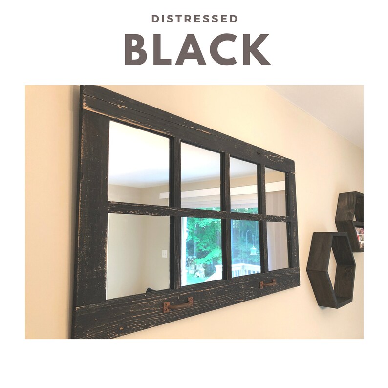 36x 36 Farmhouse Wall Decor Window Mirror Rustic - Etsy