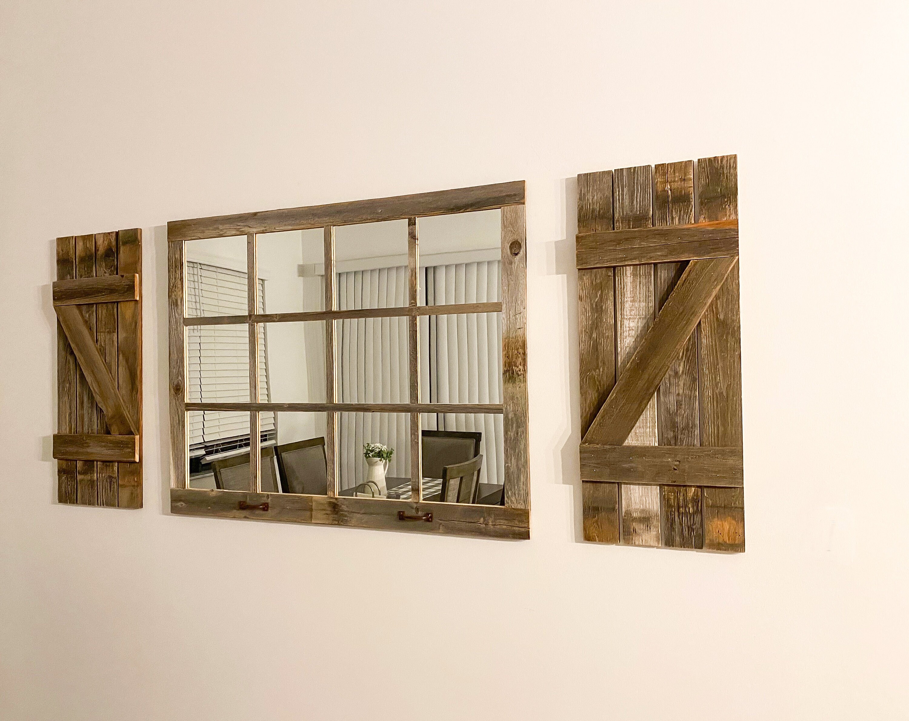 Farmhouse Wall Decor Window Mirror Rustic Window Mirror | Etsy