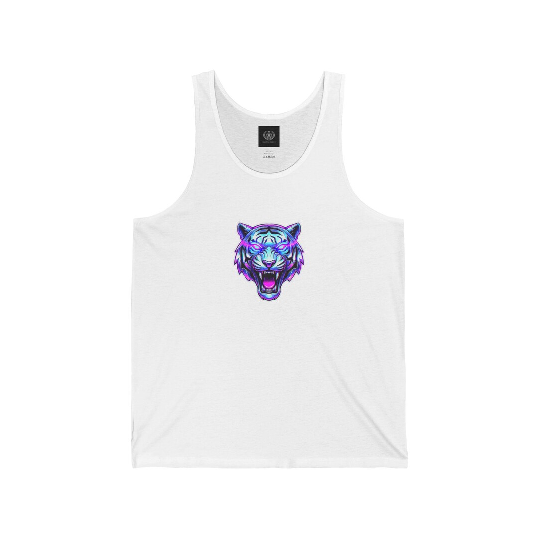 Cyberpunk Tiger Tank Top | Neon Synthwave Rave Vest - Etsy