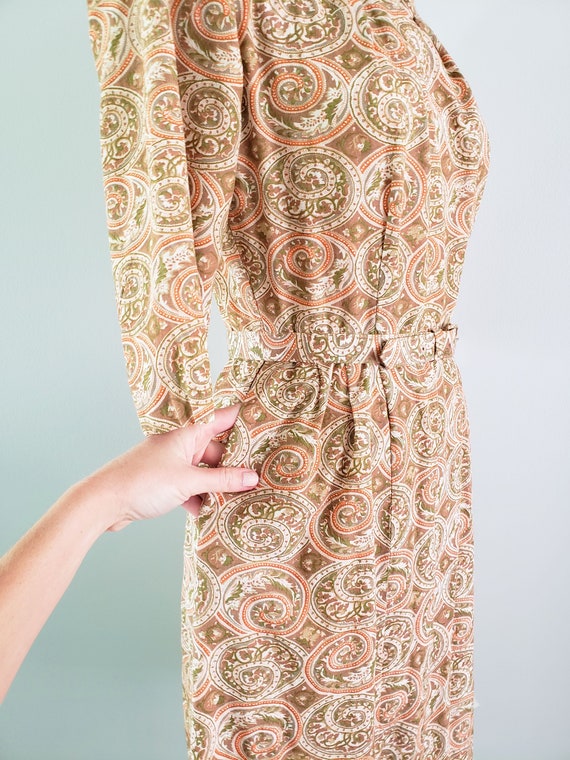 Vintage 1960s Dress / Spiral Shell Pattern / Cotton D… - Gem