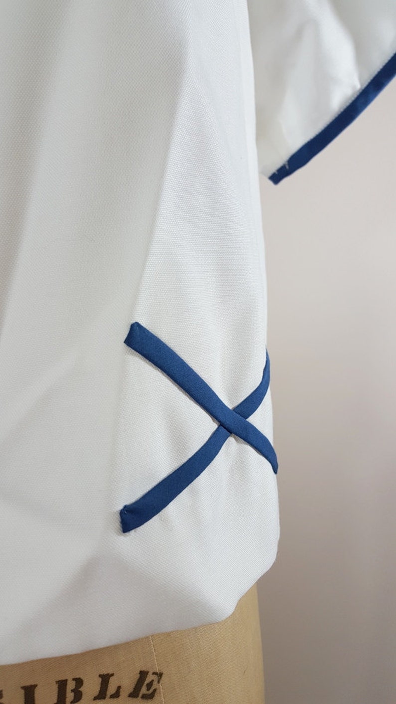 Vintage 1960s mod Jacket / NWT / White and Navy Blazer / | Etsy